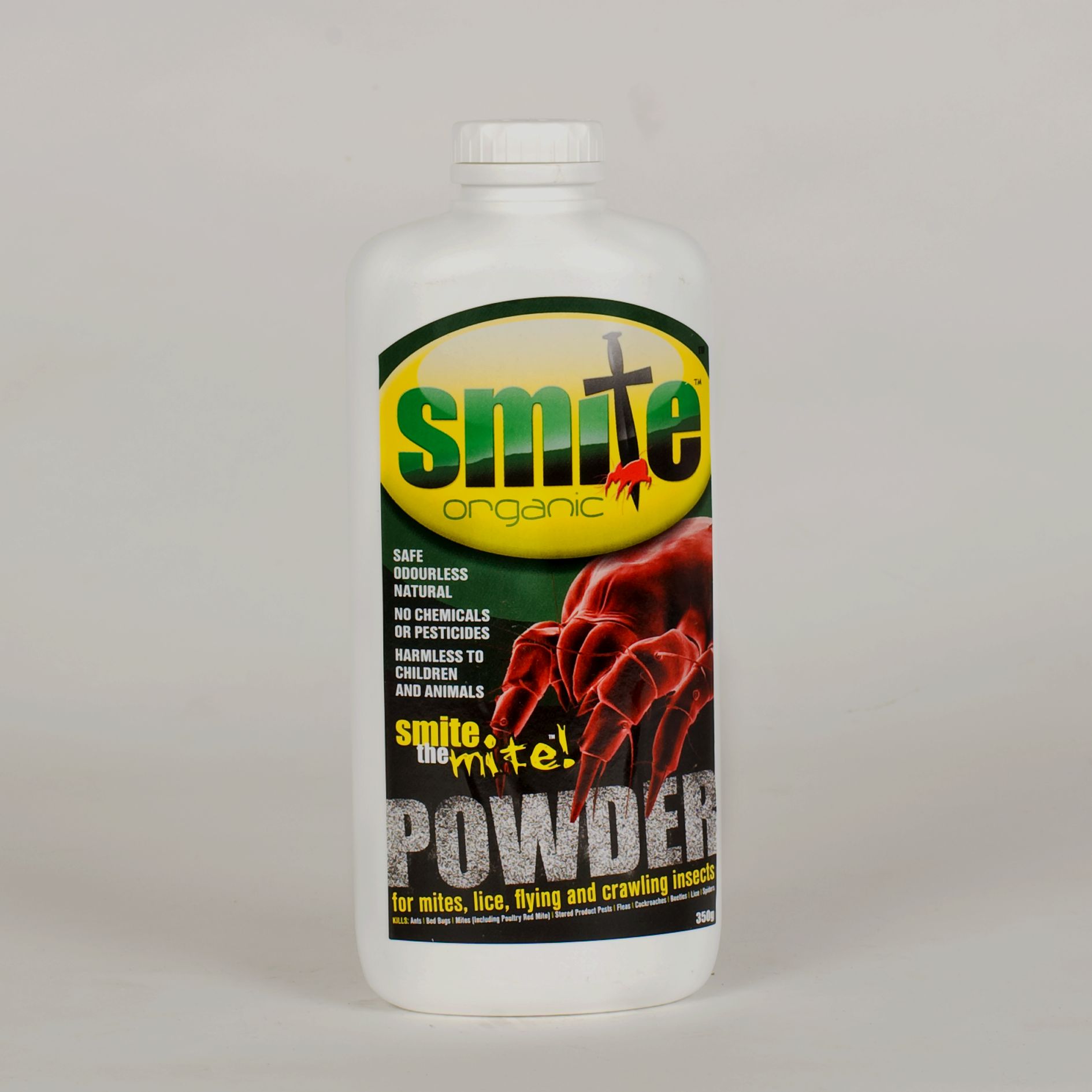 SMITE ORG MITE LOUSE POWDER - 350G PUFFER - Chickens to Your Door
