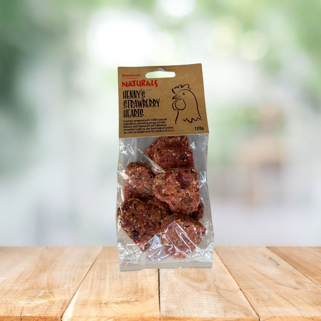 Henny's Strawberry Hearts 120g - Chickens to Your Door