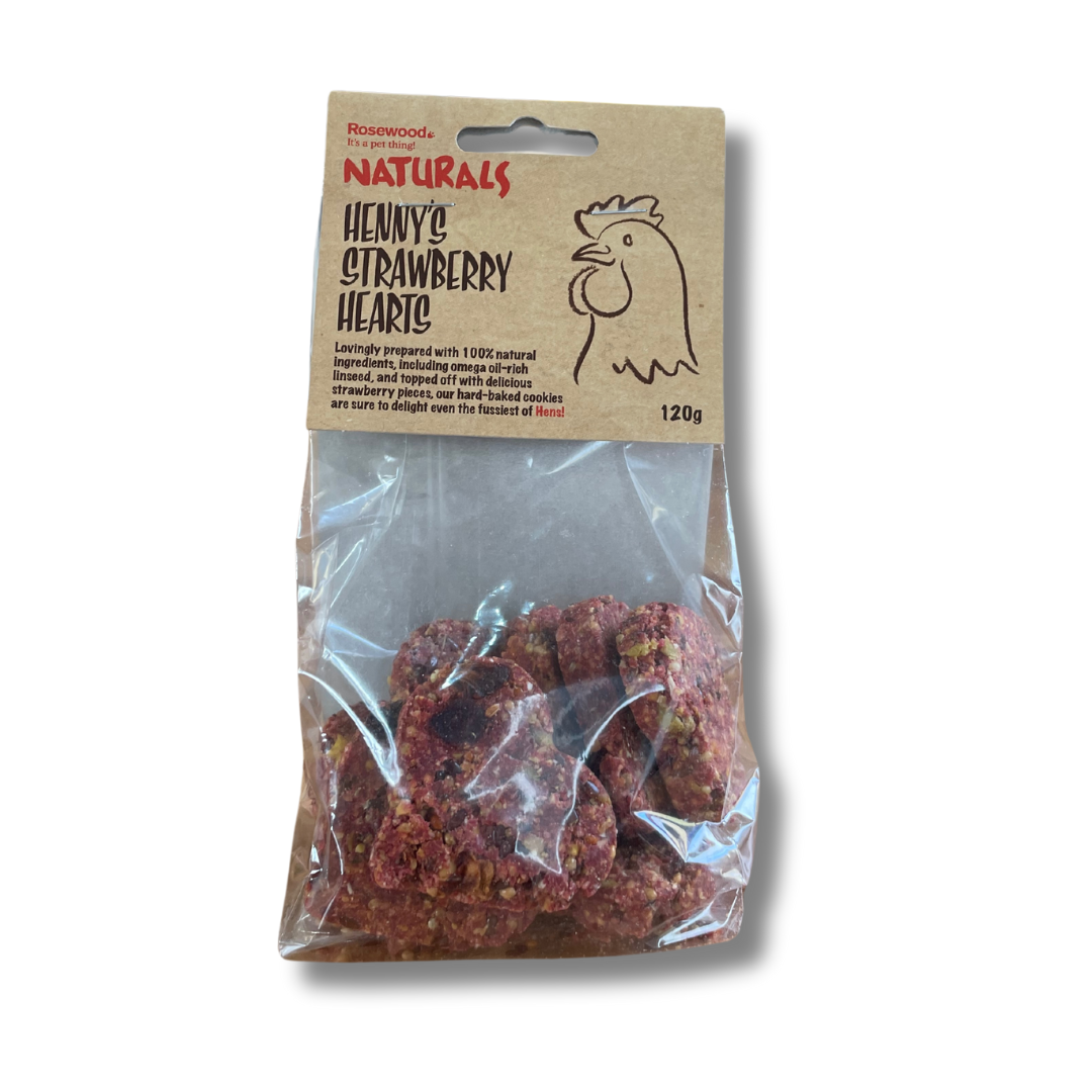 Henny's Strawberry Hearts 120g - Chickens to Your Door
